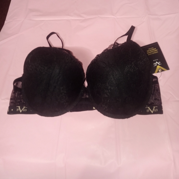 Versace | Intimates & Sleepwear | New Versace 969 Black Push Up Bra ...